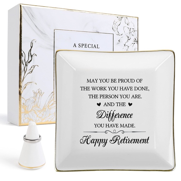jauve | Other | New Happy Retirement Jewelry Trinket Tray Ring Holder ...